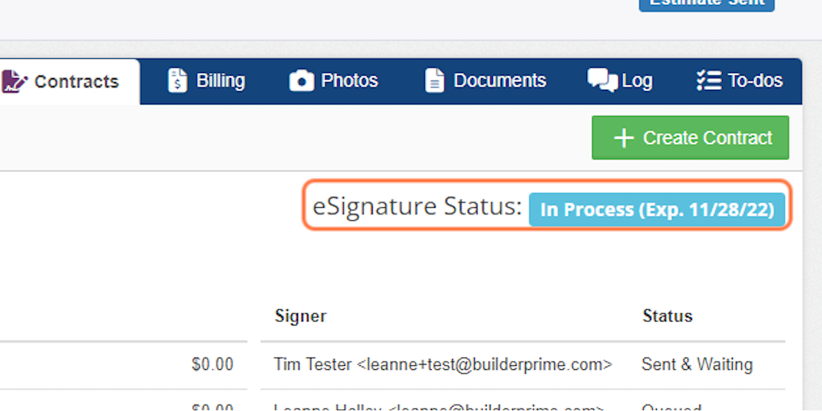 Sending Contracts for eSignature